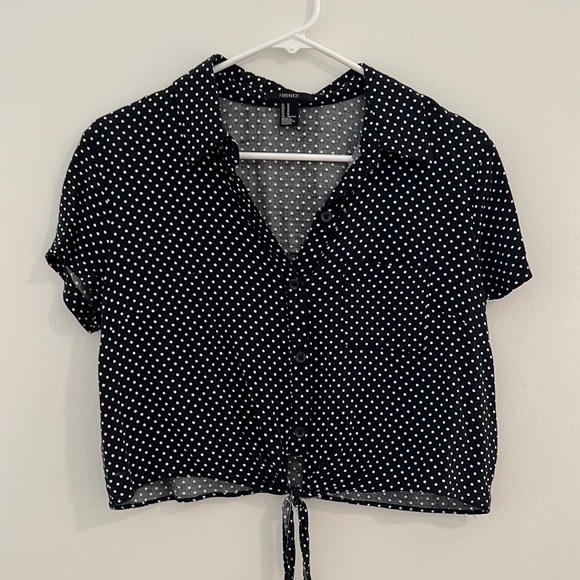 Forever 21 | Tops | Vintage Inspired Polka Dot Crop Top | Poshmark